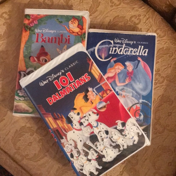 Disney | Other | Disney Classics Vhs Tapesset Of 3 Cinderella Bambi And ...